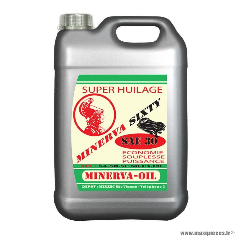 Huile moteur 4 temps sixty sae 30 bidon moto - marque Minerva Oil ...