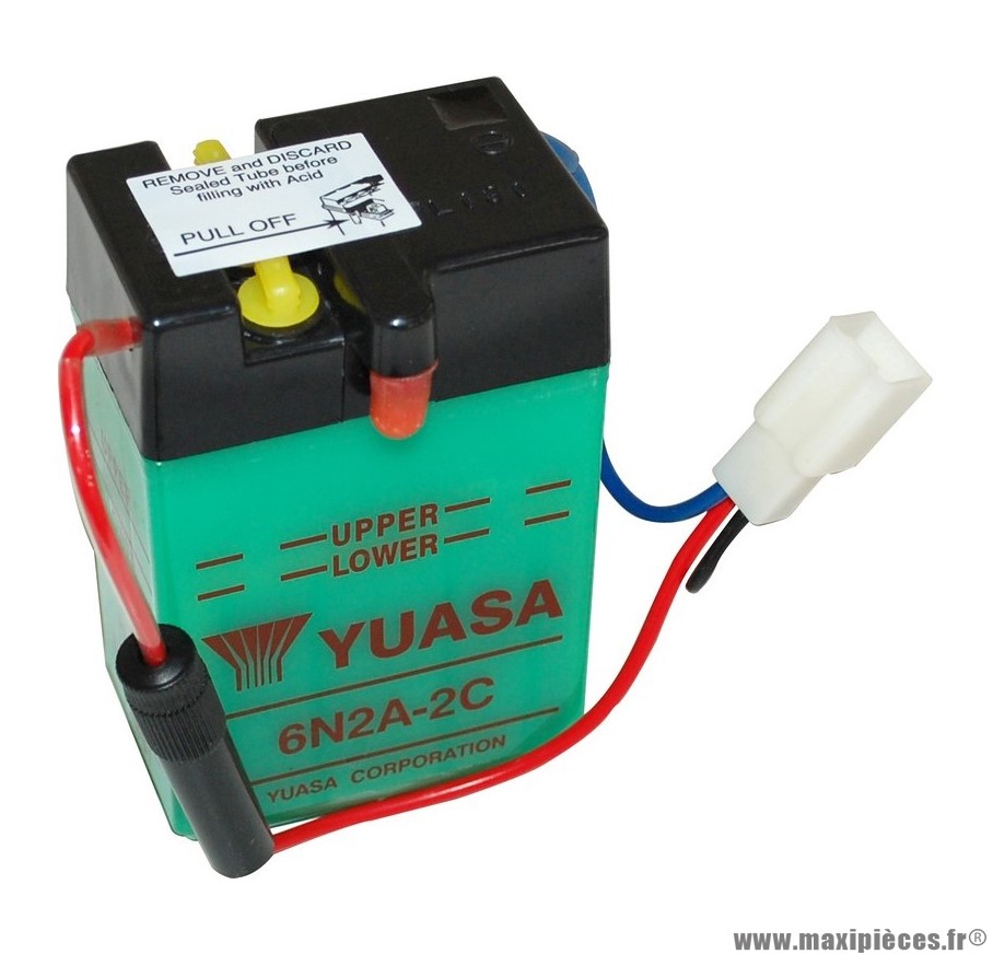 Batterie 6V 2Ah Yuasa - Allumage pour Scooter - Maxi Pièces 50